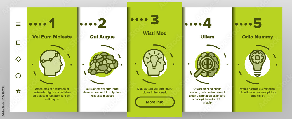 IQ, Intellect Vector Icons Onboarding Mobile App Page Screen ...