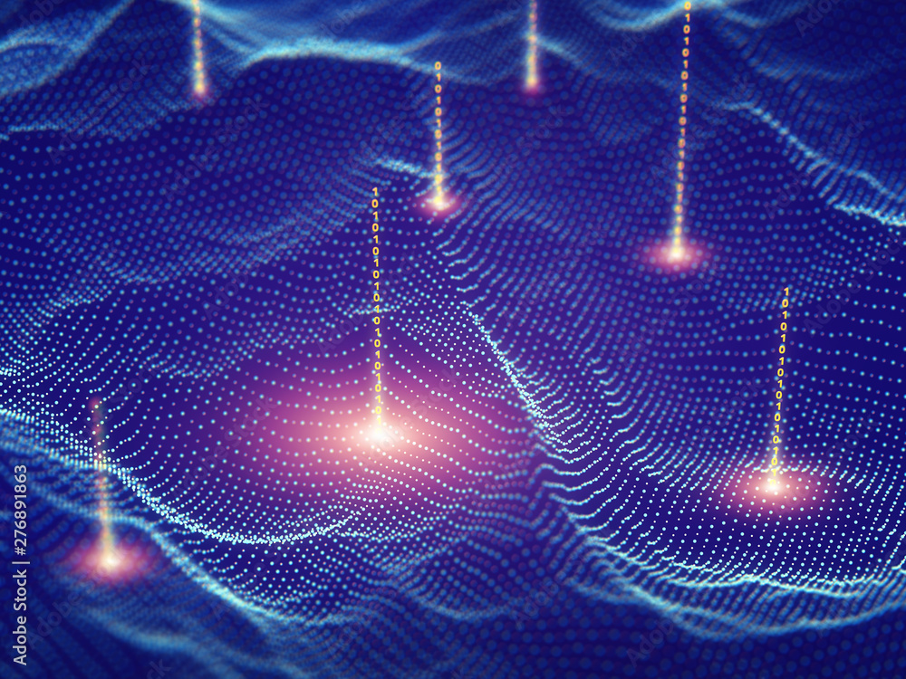 ภาพประกอบสต็อก Big data analytics through machine learning, Artificial ...