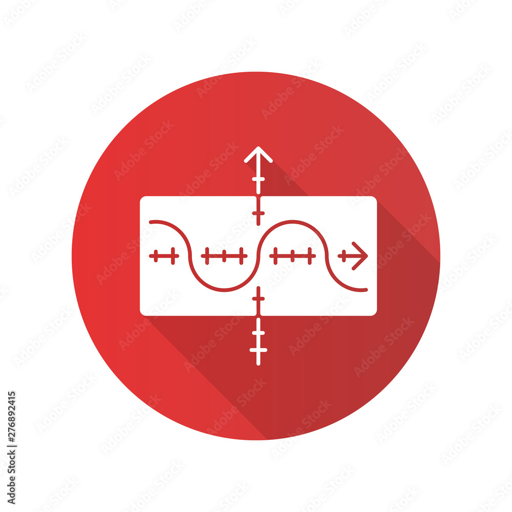 Function graph flat design long shadow glyph icon. Duplicate function ...