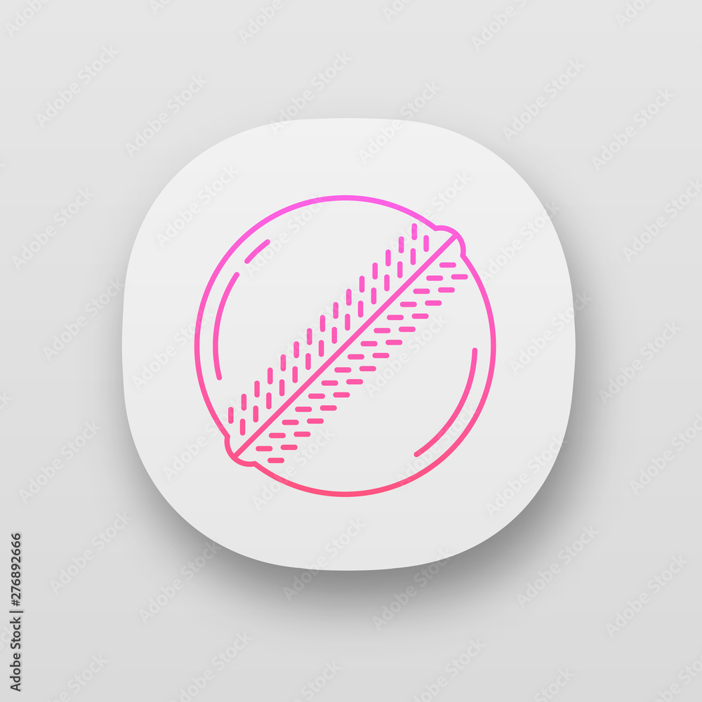 Cricket ball app icon. Professional sport equipment. Ball with ...