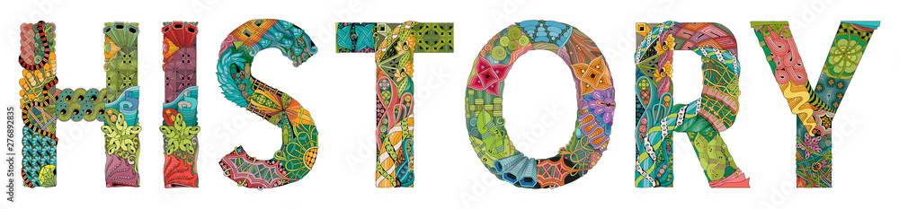 Word History. Vector zentangle object for decoration Stock Vector ...