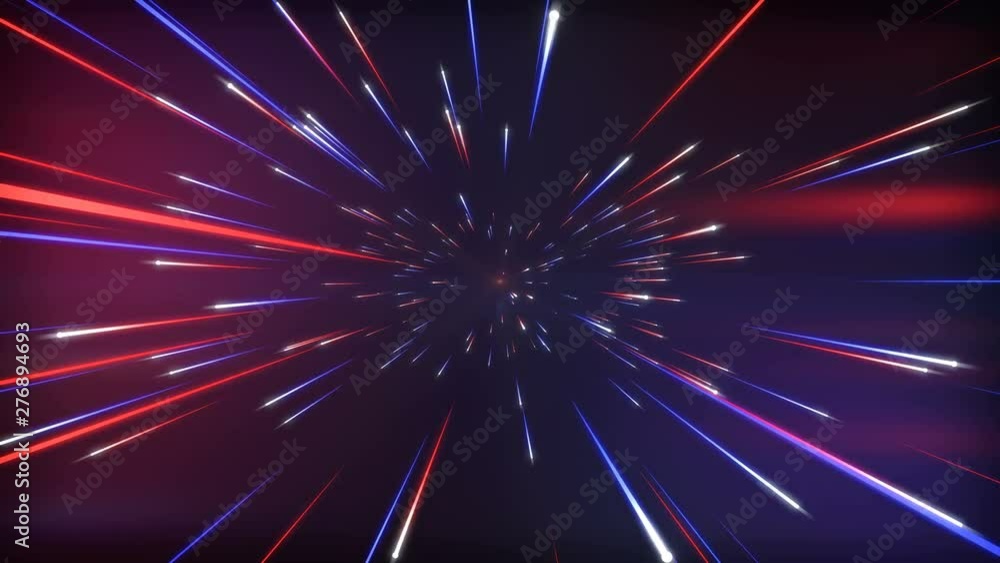 Hyper jump flight in space. Computer generated abstract cosmic ...