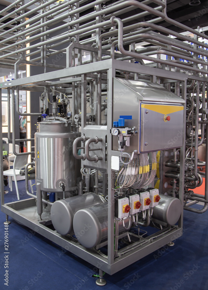Tubular Aseptic UHT Pasteurizer with Vacuum Deaerator. Food industry ...