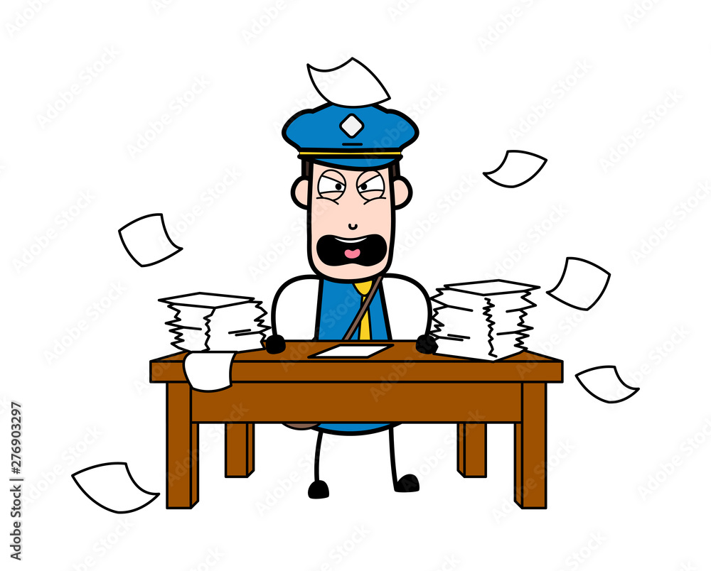 Frustrated Worker Cartoon