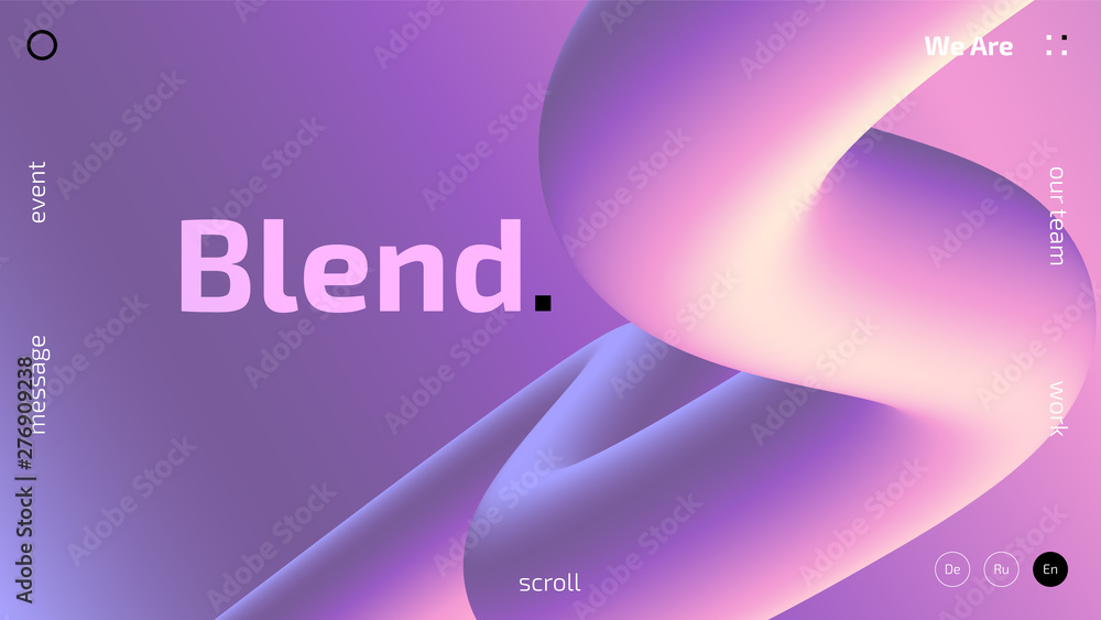 3D gradient trendy wallpaper design for web site, colorful blend fluid ...