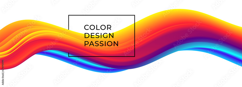 Color wave flow background. Abstract liquid colour motion with a fluid ...