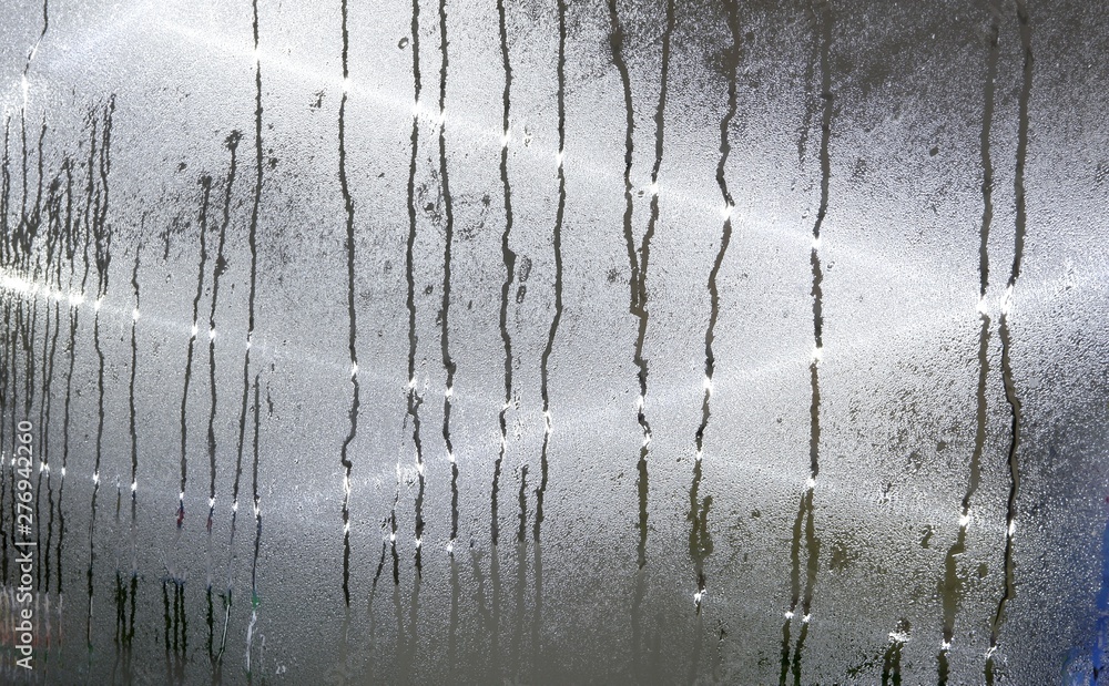 Side view and selective focus of abstract lines pattern of flowing ...