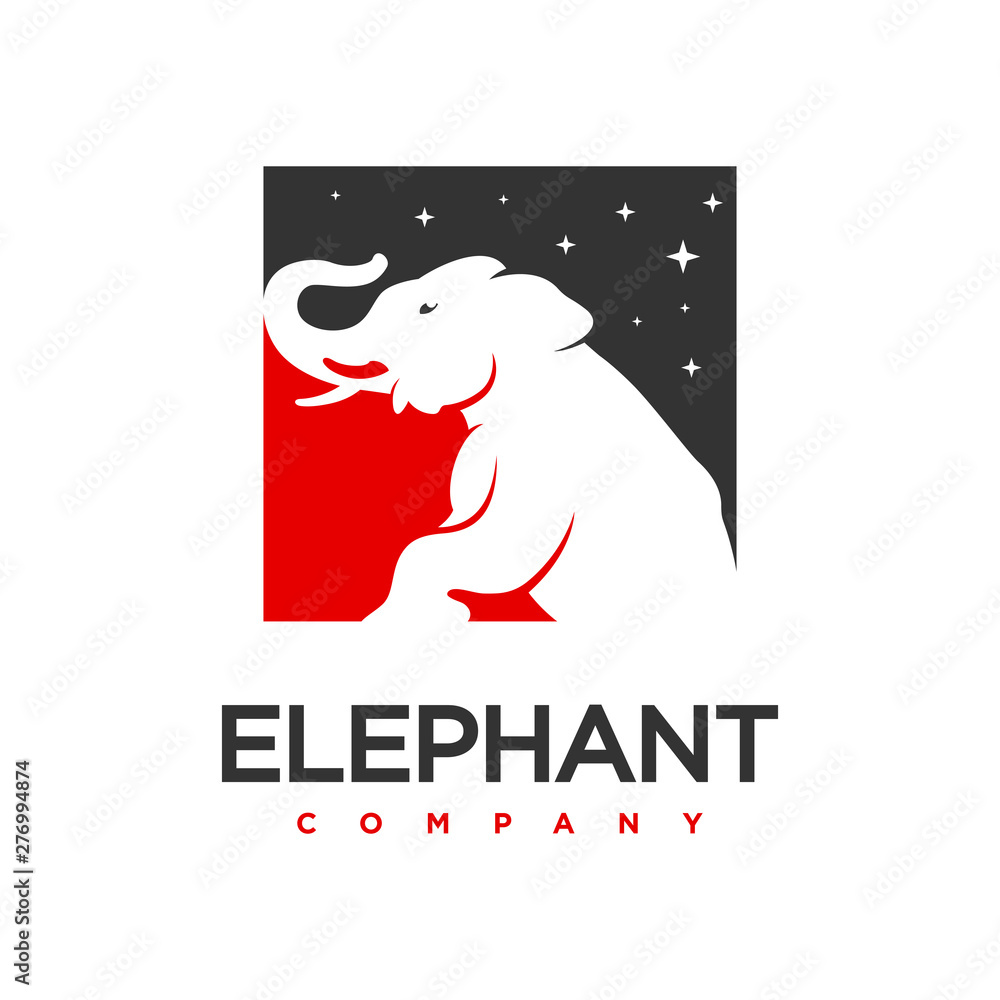 elephant logo design template Stock Vector | Adobe Stock
