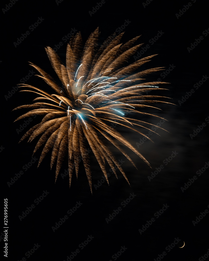 Beautiful 4th of July Fireworks Expolding in the Night Sky Stock Photo ...