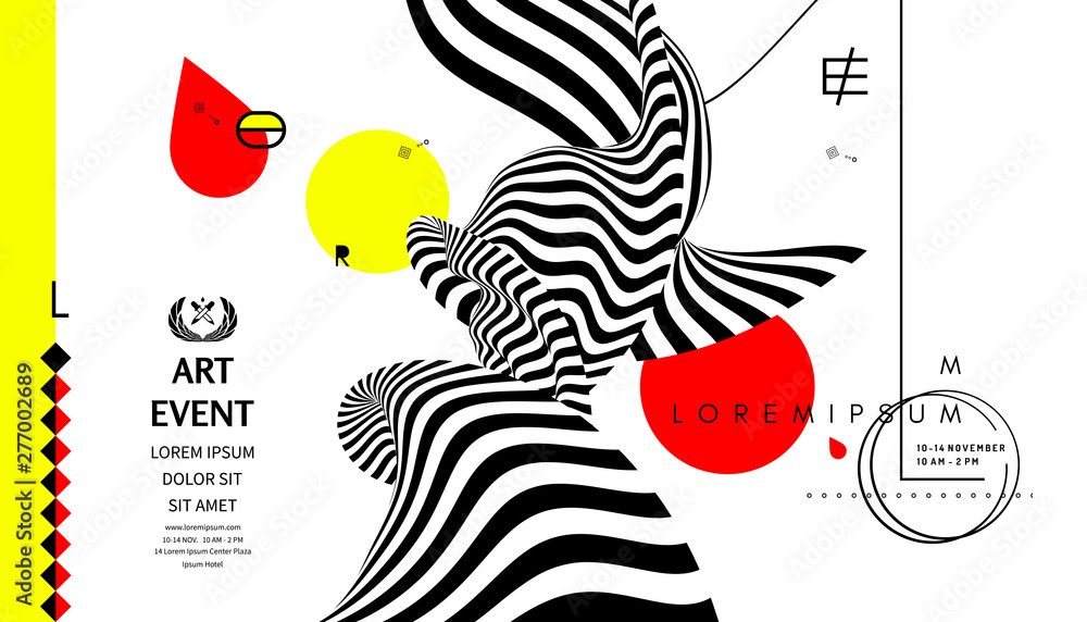 Art event invitation template with date and time details. Background ...