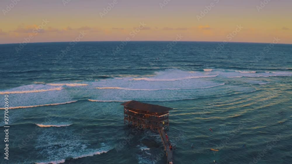 Viewpoint in the ocean at Cloud 9 surf point, Siargao island ...