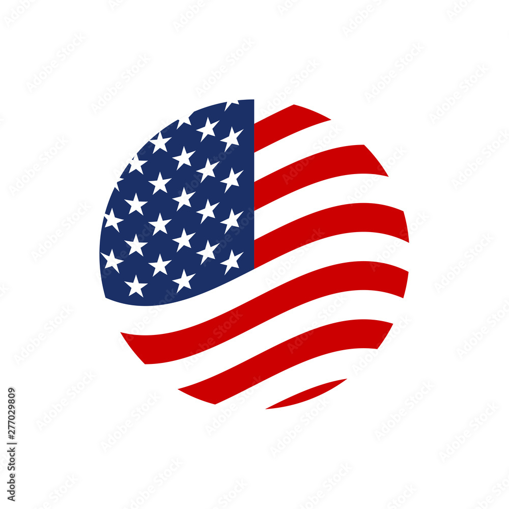 Waving American Flag Icon