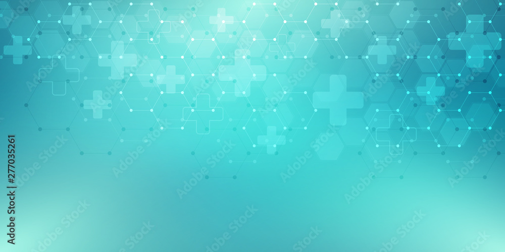 Abstract medical background with hexagons pattern. Concepts and ideas ...