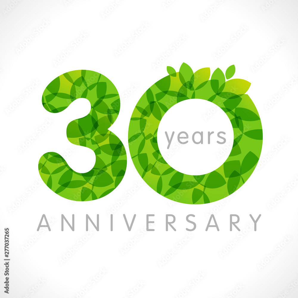 30 th anniversary numbers. 30 years old logotype. Age congrats ...