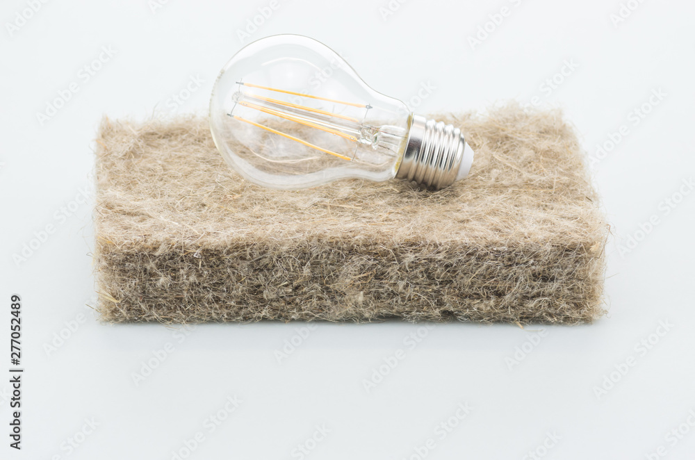 wall and buildings insulation panel with light bulb - sustainable ...
