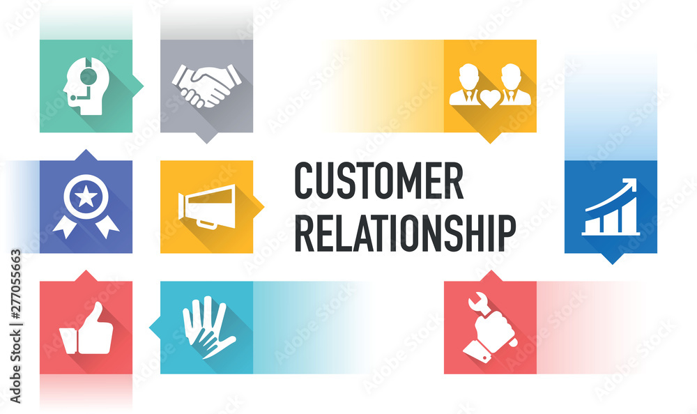 CUSTOMER RELATIONSHIP ICON CONCEPT Stock Vector | Adobe Stock