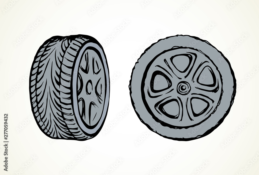 Tire. Vector drawing Stock Vector | Adobe Stock