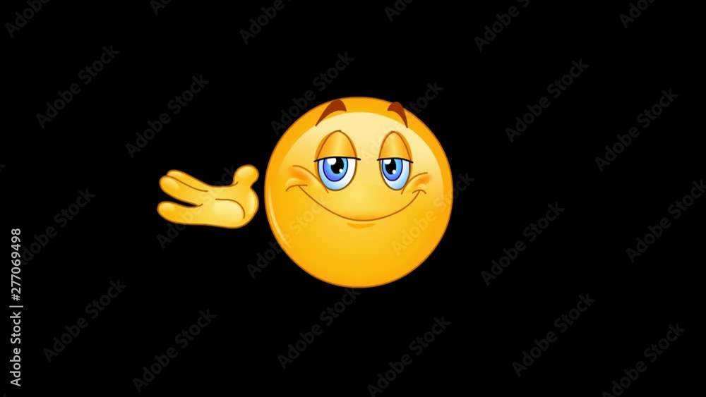 Animation of an emoji emoticon bowing down including alpha channel ...