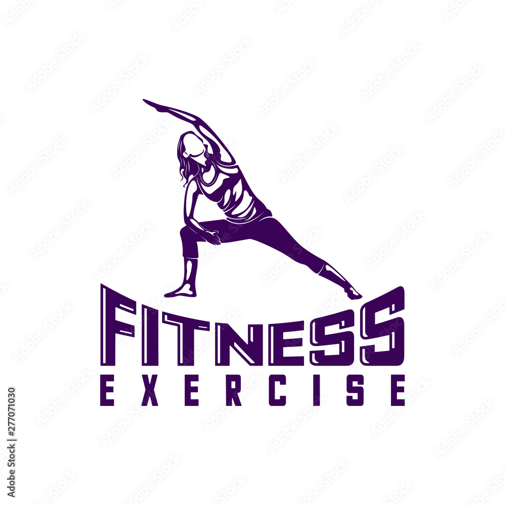 Design Woman fitness exercise logo vector. Gymnastics Active and ...