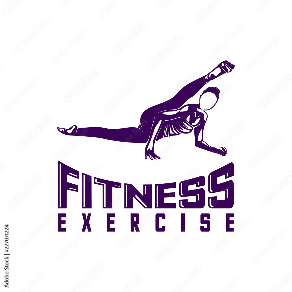 Design Woman fitness exercise logo vector. Gymnastics Active and ...