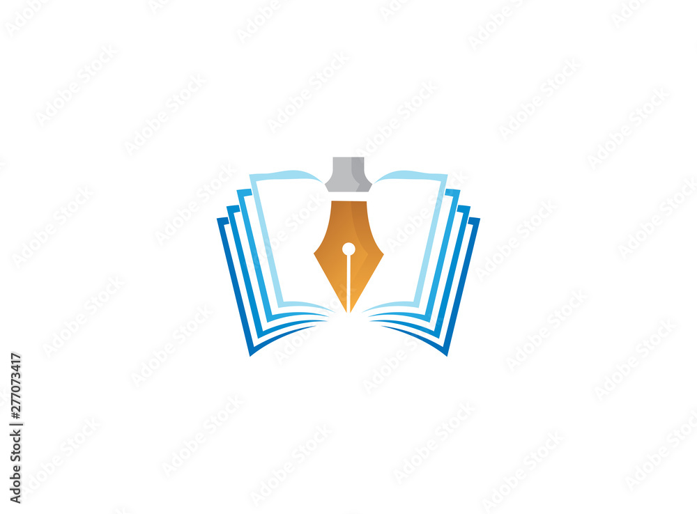 Book And Pen Logo Design