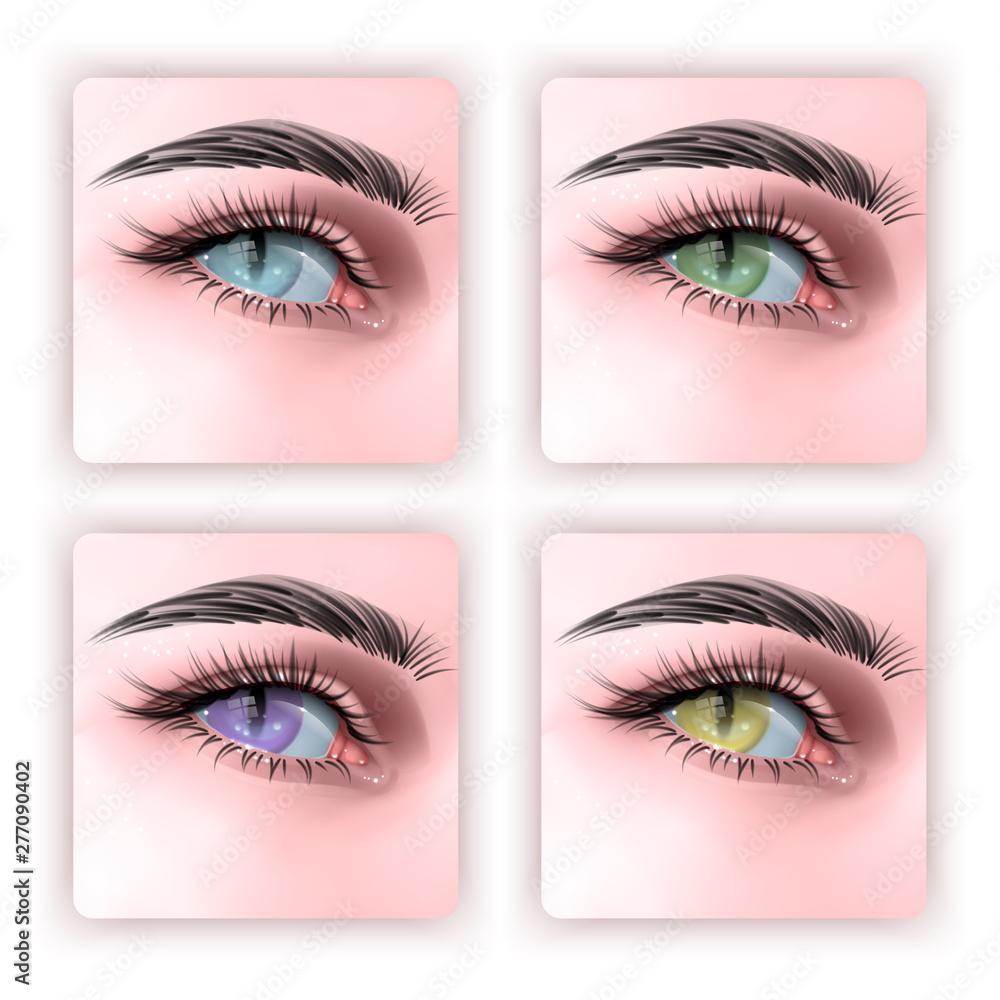 Set of Human eye with reptile pupil, illustration in realistic style ...