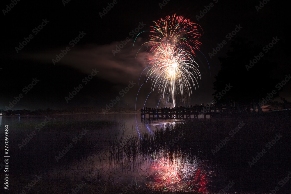 Fireworks over Sugden Regional Park in Naples, Florida Stock Photo ...