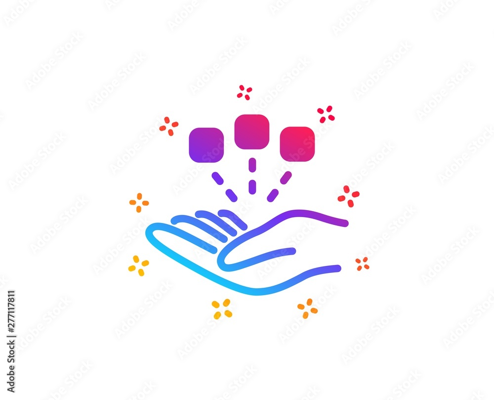 Consolidation icon. Business strategy sign. Dynamic shapes. Gradient ...