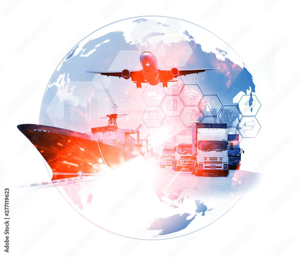 The world logistics , there are world map with logistic network ...