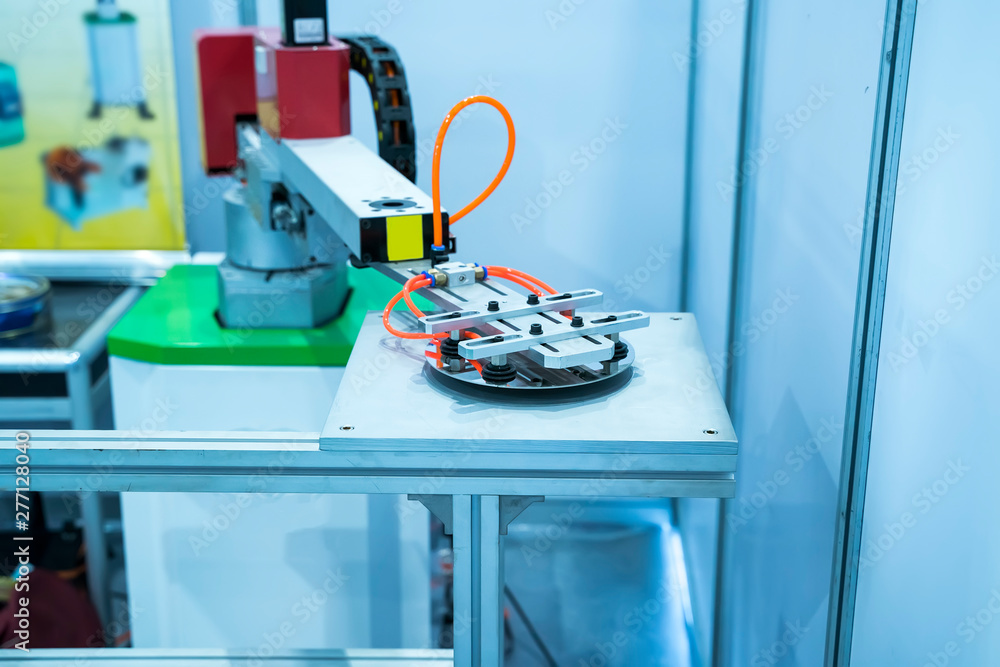 Silicon Wafers and Microcircuits with Automation system control application on automate robot ...