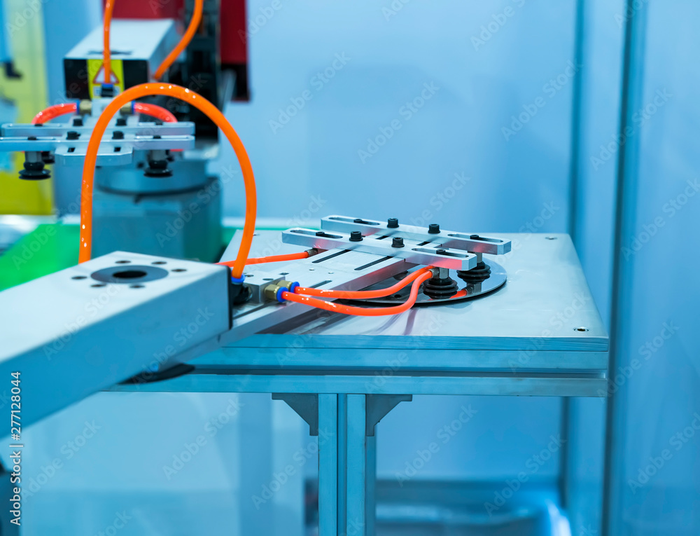 Silicon Wafers And Microcircuits With Automation System Control Application On Automate Robot