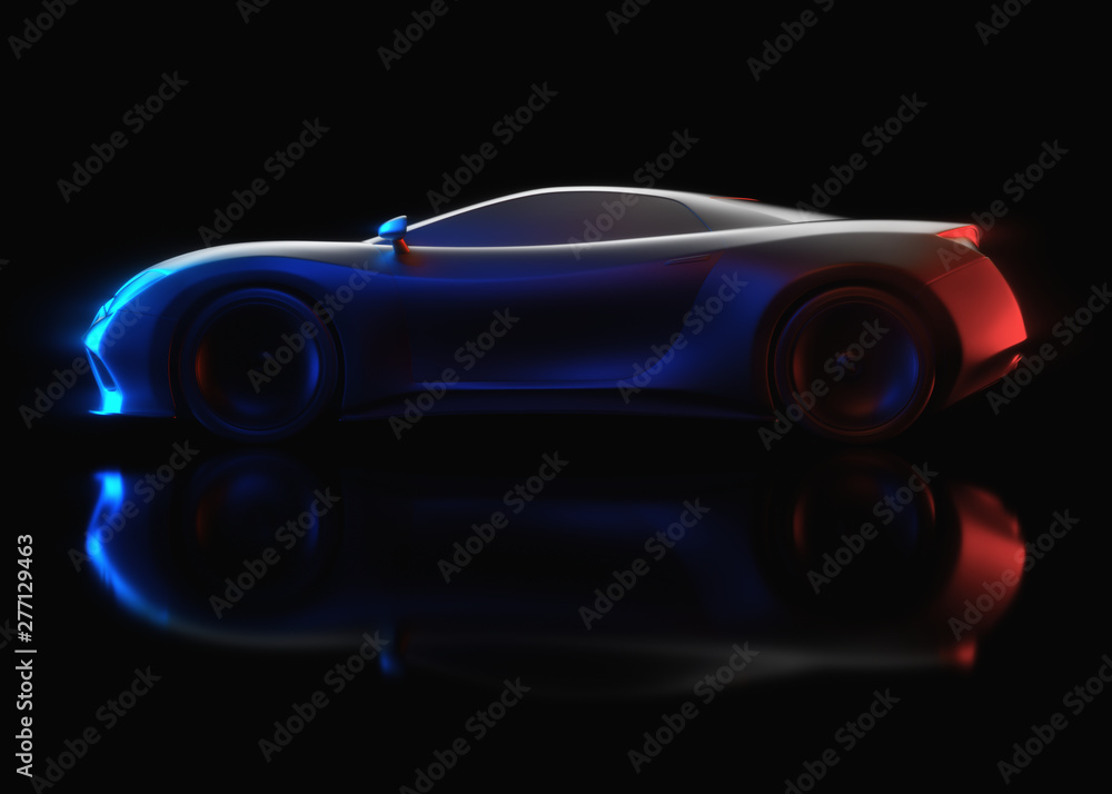 Aerodynamic Prototype Sports Car Concept Stock Illustration | Adobe Stock