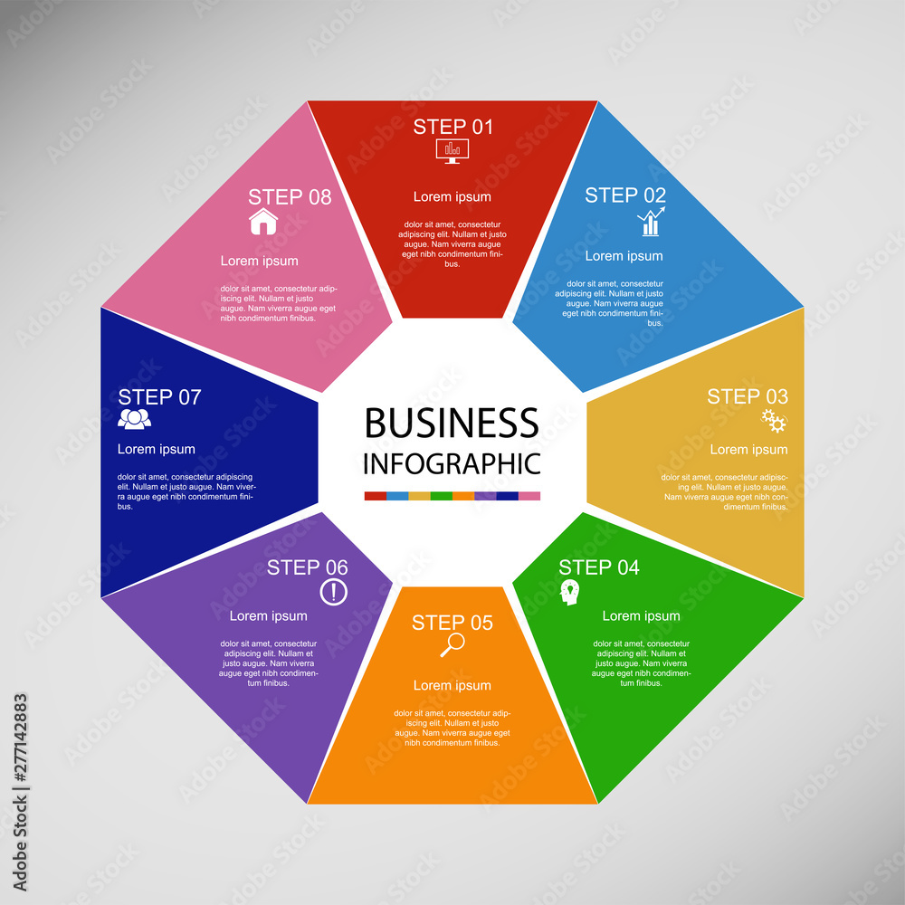Business InfoGraphics, Geometry, Octagon Design, Marketing presentation ...