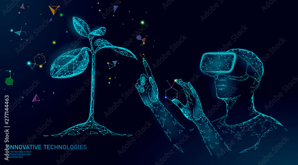 DNA evolution modern engineering technology. Augmented reality helmet ...