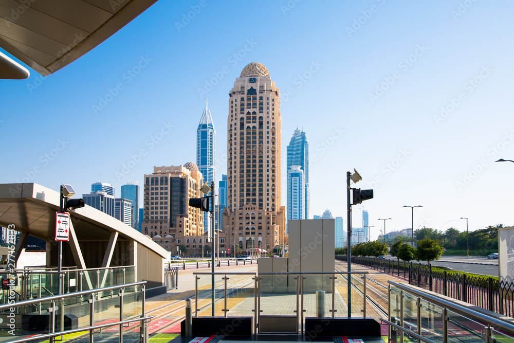 Dubai, UAE United Arabs Emirates. Arjaan building and Dubai marina ...