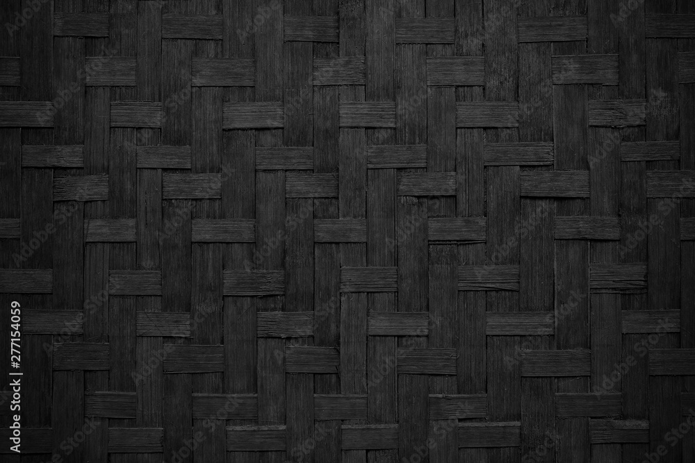 Black woven wood texture background.Dark weave bamboo wood texture ...