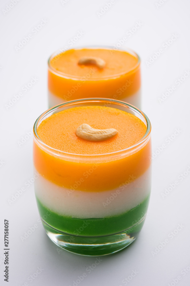 Tiranga / Tricolour sweet food made using indian flag colours and ...