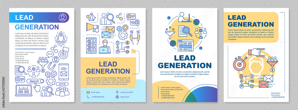 Lead generation brochure template layout. Digital marketing, SMM. Flyer ...