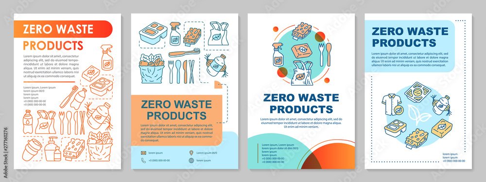 Plakat Zero waste products brochure template layout. Flyer, booklet ...