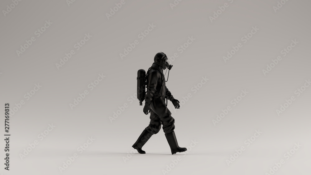 Black Man in a Hazmat Suit Walking 3d Illustration 3d render Stock ...