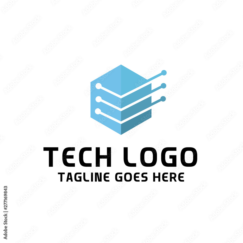 Cube Box Tech Logo For Technology Design With Colorful Style Concept ...
