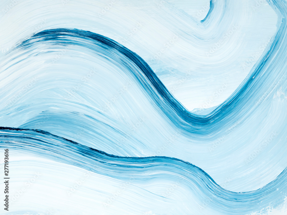 Blue creative abstract hand painted background with brush strokes ...