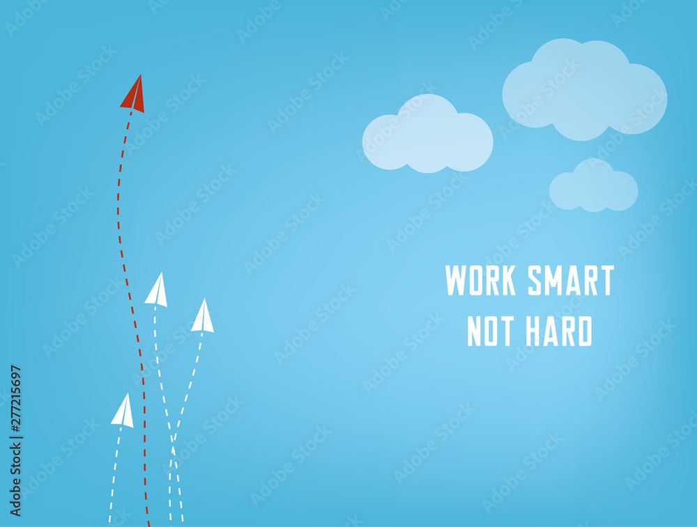 Vetor do Stock: Business concept paper planes competition with dashed ...