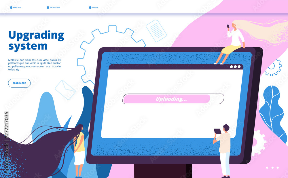 Upgrading system. Upgrade systems website update computer laptop ...