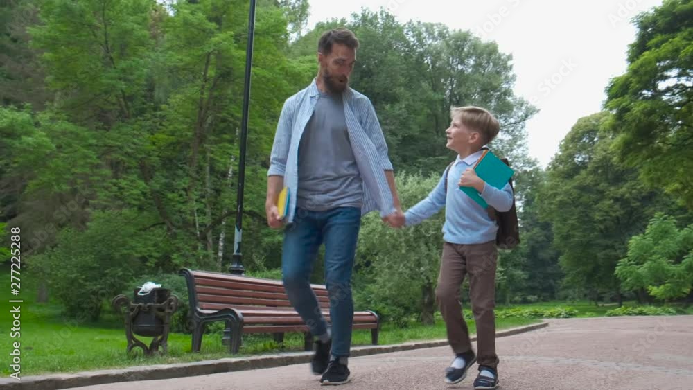 Parent Take Child To School Pupil Of Primary School Go Study With parent-take-child-to-school-pupil-of-primary-school-go-study-with