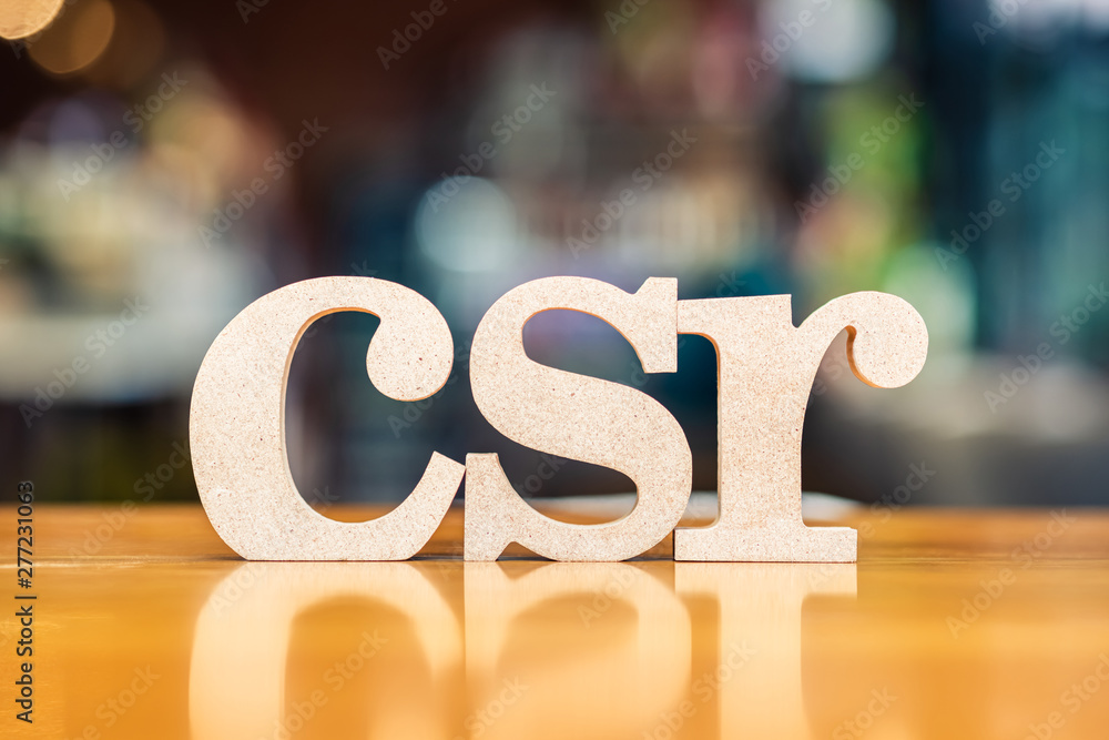 CSR Alphabet on Blur Background Stock Photo | Adobe Stock