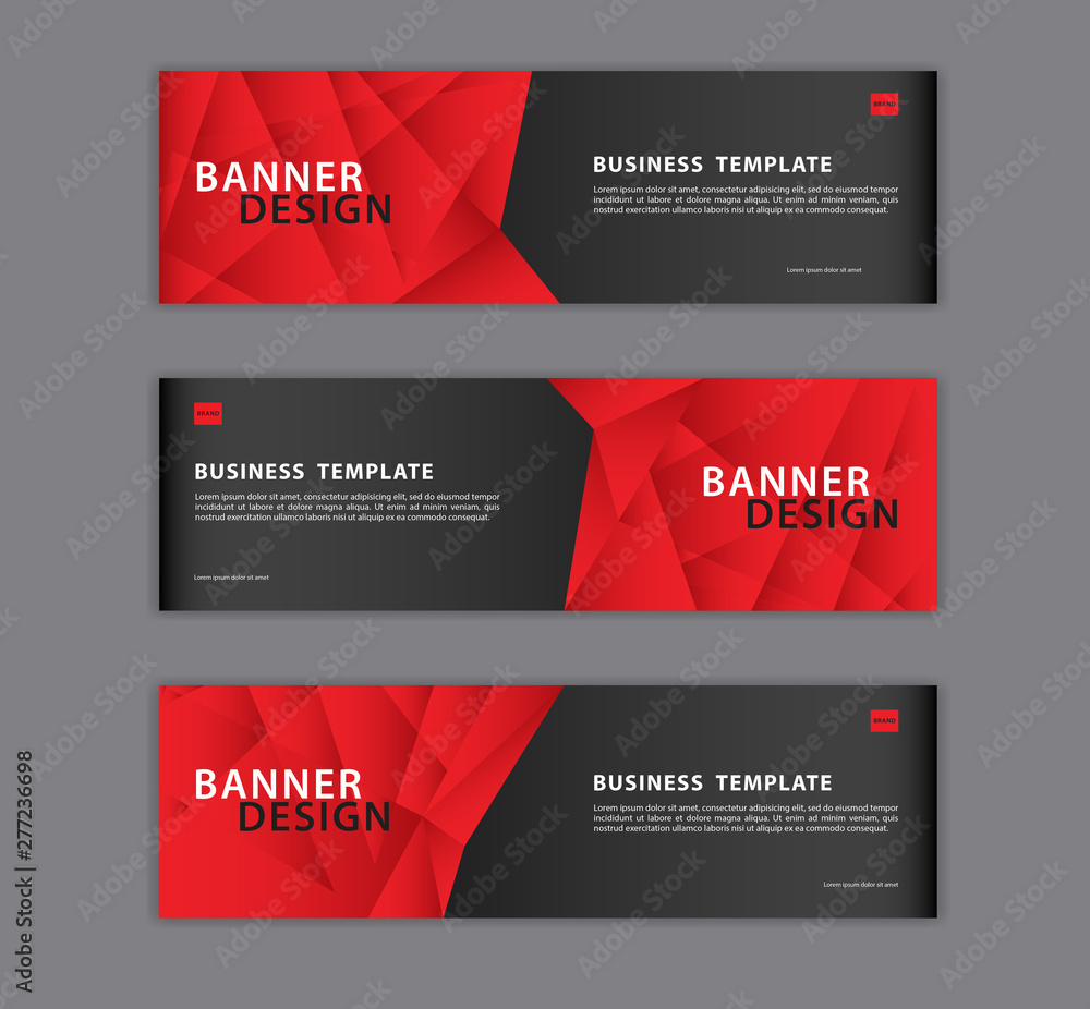 Red banner design template vector illustration, Geometric, polygonal ...