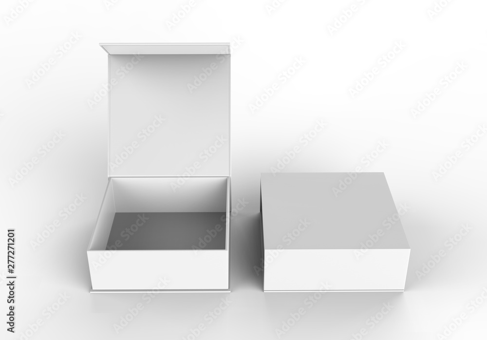 White blank hard cardboard box for branding presentation and mock up ...