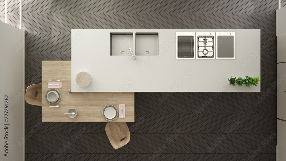 Bamboo Flooring White Kitchen