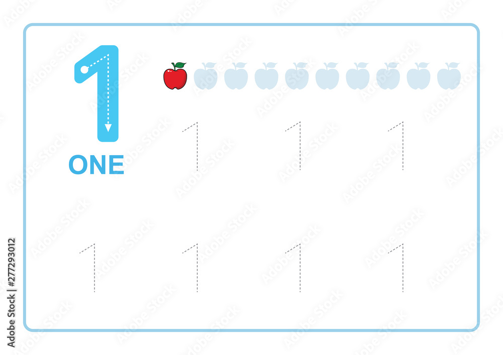 Number Tracing and Writing tracing worksheet for kindergarten Learning ...